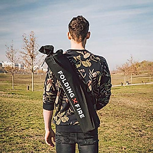 DesignNest, FoldingFire BBQ Grill, Foldable, Portable Firepit with Stainless Steel Cooking Grate, Campfire, Outdoor Fire Pit, Bonfire, Backyard Fireplace, Carrying Bag Included, Medium, Black