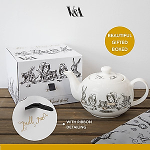 V&A Alice in Wonderland Mini Teapot, 450 ml, White