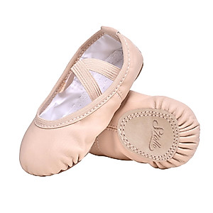 Stelle Ballet Shoes for Girls Toddler Ballet Slippers Soft Leather Boys Dance Shoes for Toddler/Little Kid/Big Kid (Ballet Pink, 2ML)