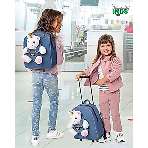 Unicorn Rolling Backpack for Girls, Kids Suitcase with Wheels, Kids Luggage, Toddler Suitcase