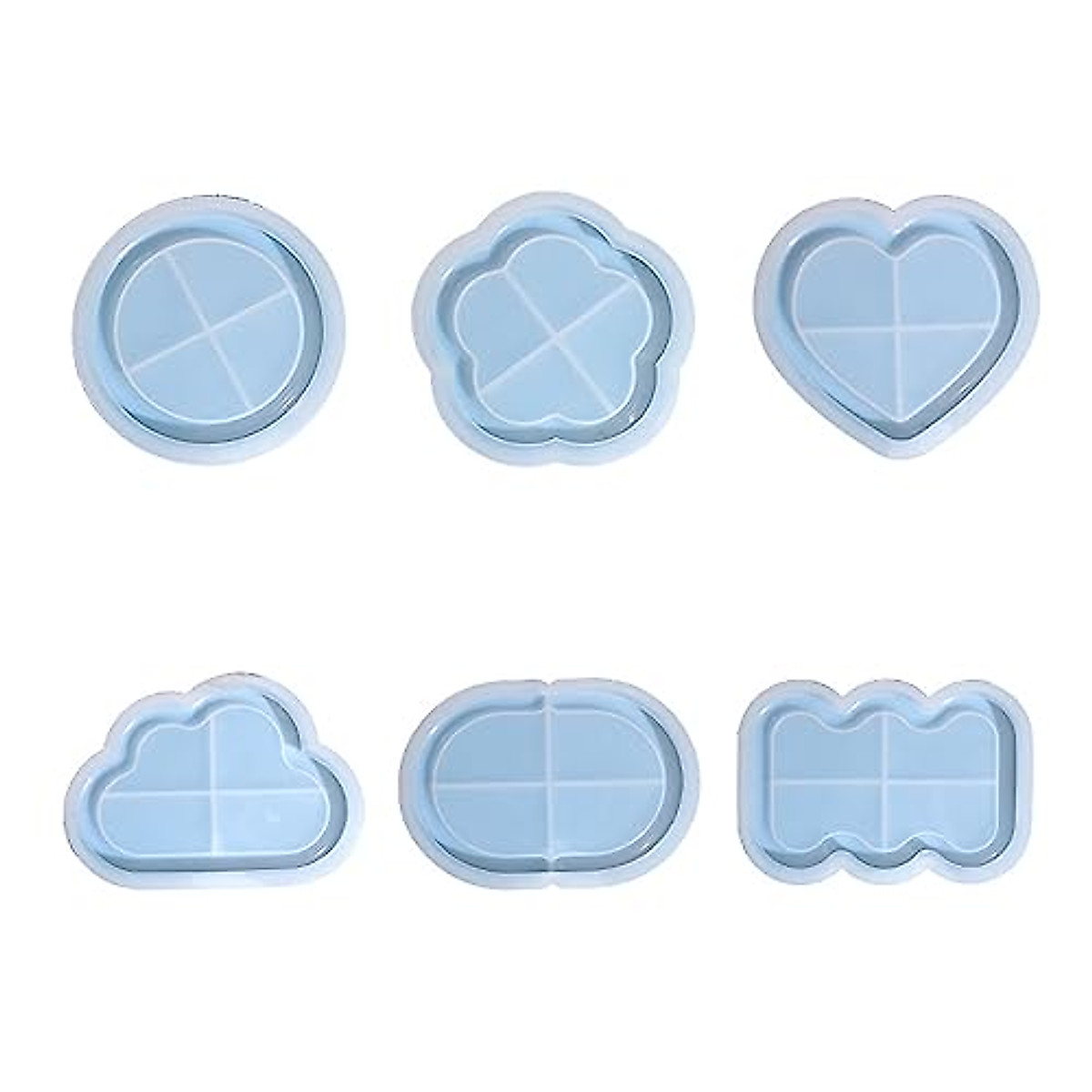 Cloud Heart Flower Shape Tray Molds with Edge Jewelry Tray Candle Holder Mold Plate Dish Container Resin Casting Mould Jewelry Storage Tray Silicone Mold DIY Craft Supplies Storage Container