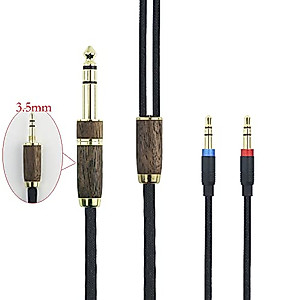 NewFantasia 10ft 6N OCC Copper Silver Plated Upgrade Audio Cable 3.5mm Male and 6.35mm Adapter Compatible with Hifiman Sundara, Ananda, Arya, HE400SE, HE4XX, HE-400i Headphone (2 x 3.5mm Version)