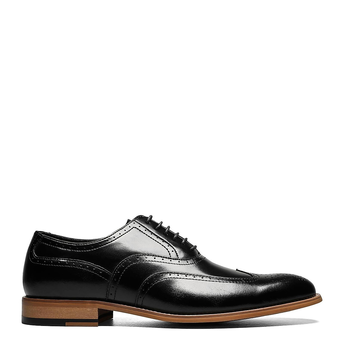 STACY ADAMS mens Dunbar - Wingtip Oxford, Black, 11.5 US