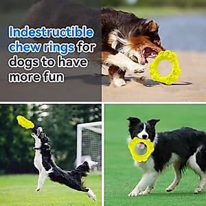 DAOZIJI Indestructible Dog Chew Ring Toys for Aggressive Chewers, Super Chewer Dog Toys for Medium Large Dogs, Puppy Teething Rings for Relax, Interactive Dog Ring Toys, Heavy Duty Dog Teething Toys