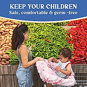 Pillani Shopping Cart Cover for Baby, 2-in-1 High Chair Cover for Restaurant Seat, AntiSlip Babies Shopping Cart Cover, Buggy Cover, Grocery Cart Cover for Baby Girl/Boy- Baby Items Gift, Cart Hammock