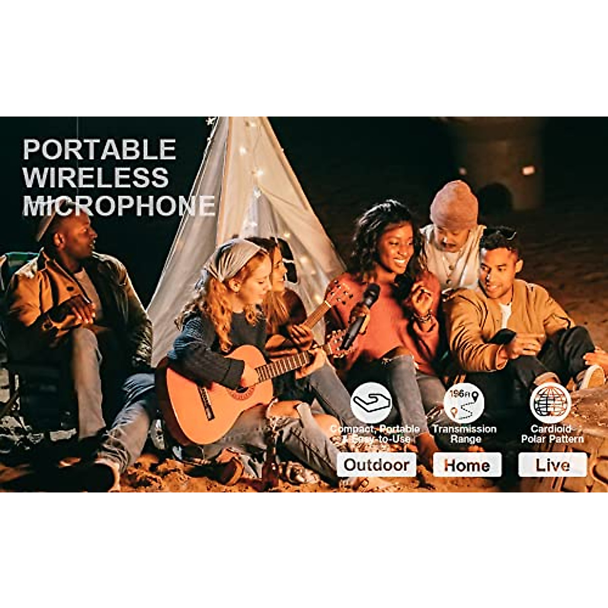 SGPRO Multiple-Purpose Wireless Microphone Set Compact Receiver Mute Function Battery Indicator for Singing, DJ, Speech, Classroom, Church, Home Karaoke and More (SG-13 | Single Handheld Set)