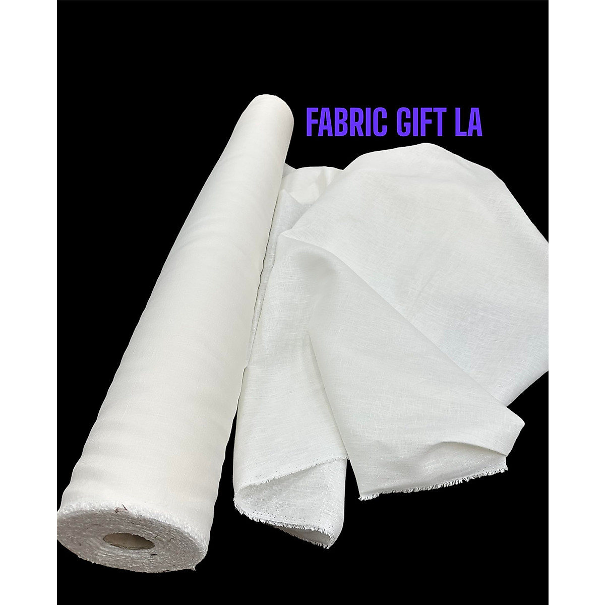 European 100% Linen White Fabric by The Yard