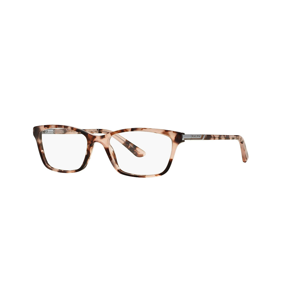 Ralph by Ralph Lauren Women's RA7044 Cat Eye Prescription Eyewear Frames, Shiny Light Pink Tortoise/Demo Lens, 52 mm