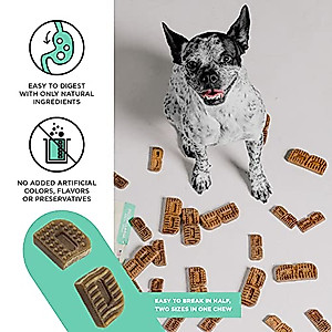 BIXBI Natural Dog Dental Care Chews Oral Health Dog Treats, for Medium/Large Size Dogs, 15 Treat Pack