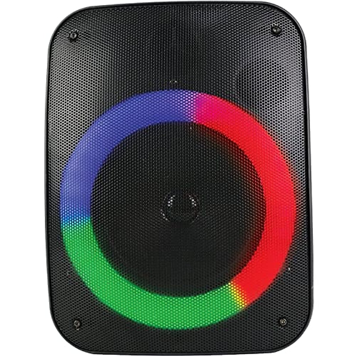 Naxa NDS-4003 Portable Bluetooth Speaker with Circular Disco Lights, Up to 2 Hours Play Time, FM Tuner, USB Port, MicroSD Card Slot, and 3.5mm Input, Black