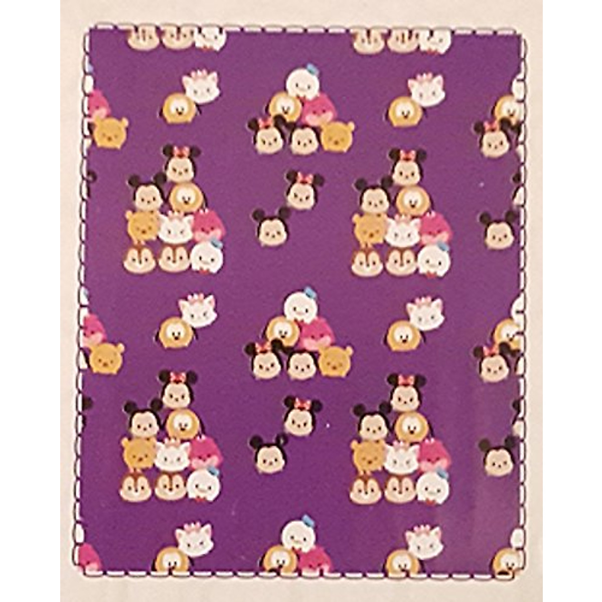 Tsum Tsum Super Soft Throw Blanket Featuring Stacked Collage of Characters on a Bright Purple Background