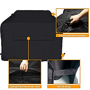 iCOVER BBQ Grill Cover-82 Inch UV Fade Resistant Heavy-Duty Water Proof Patio Outdoor Barbecue Gas Grill Smoker Cover 600D Canvas Cover for Weber Char-Broil Brinkmann Holland JennAir Nexgrill,Black