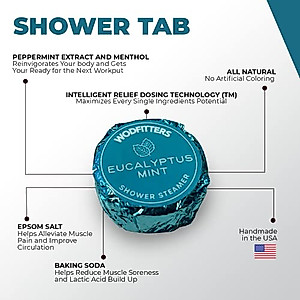 Shower Steamers Aromatherapy Made in US - Peppermint, Eucalyptus, Menthol Shower Tablets for Recovery. All Natural Stress Relief Gifts Restore Body from Muscle Soreness - 12 Shower Bombs for Men Women