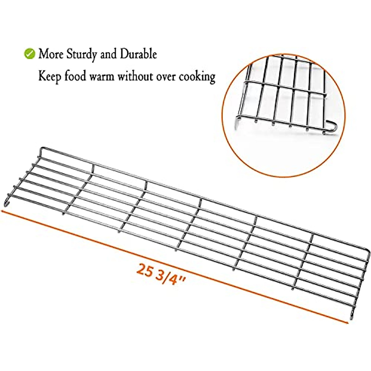 66044 Grill Warming Rack for Weber Genesis II 300 Series, Genesis II E-310 II E-315 II E-330 II E-335 II S-310 II S-335 Series Gas Grill, Stainless Steel Grill Grate