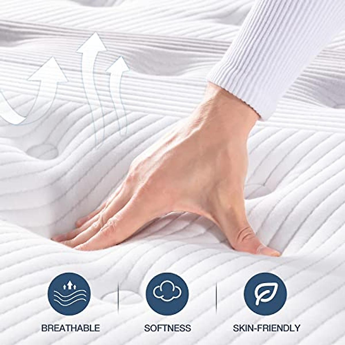 Queen Mattress,Lechepus 14 Inch Hybrid Memory Foam Mattresses with Individual Pocket Springs,Mattress in Box,Plush Comfortable Mattress for Cool Sleep & Back Pain Relief,CertiPUR-US Certified