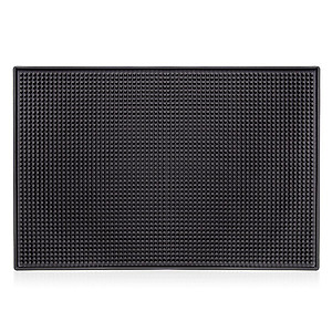 Facmogu 18 x 12 Inch Rubber Bar Mats, Black Heavy Duty Bar Mat PVC Rubber Wet Dish Drying Spill Matting Non Slip Heat Resistant for KTV Bar Glass, Restaurant, Home Counters