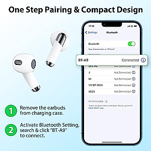 Jelanry Wireless Earbuds Bluetooth 5.3 Headphone for iPhone 15 Pro Max 14 13 12 Samsung S23 Ultra S21 S22 Galaxy Z Flip 4 A53 A14 Google Pixel 6 7A Fold, Tablet Android in-Ear Headset Noise Canceling