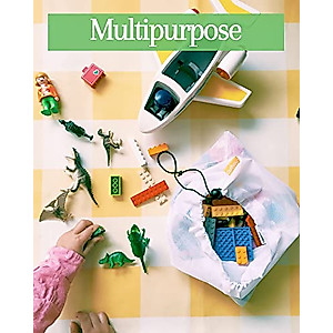 purifyou Set of 10 Reusable Produce Bags | Multipurpose Large (12x14), Farmers Market Bags, Washable Shopping Bags, Gift Bags, Storage for Fruits, Vegetables, Toys, Groceries, Kitchen & Home Organizer