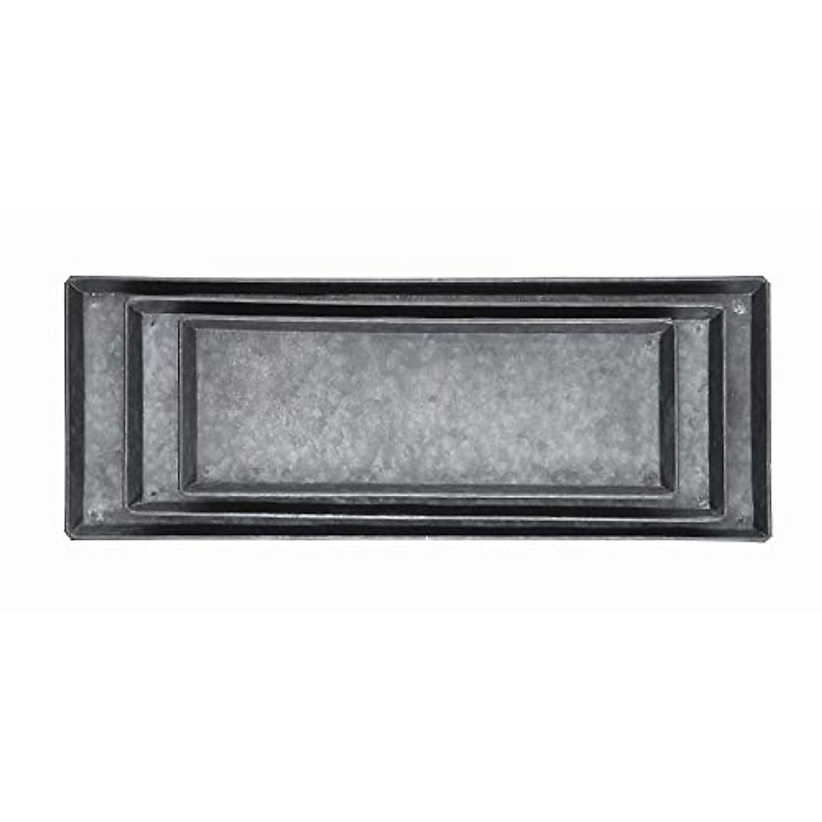 Creative Co-op DA4168 Decorative Rectangle Zinc Trays (Set of 3 Sizes)