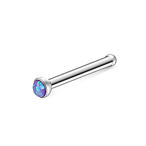 Ruifan 4PCS 20G 316L Surgical Steel 1.5mm Jeweled Mix Color Opal Nose Bone Studs Rings Pin Piercing Jewelry