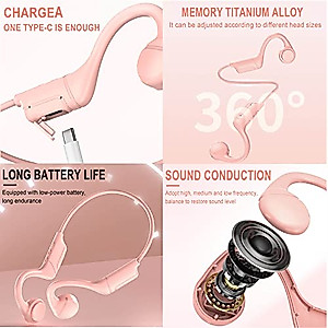 Bone Conduction Headphones Bluetooth 5.2 Stereo Earbuds Open-Ear Sports Earphones with Mic Wireless 360° Bendable Earpiece Workout Headset Sweatproof for Yoga Running Hiking Walking Cycling (Black)