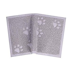 Darkyazi Cat Litter Box Mat for Floor Litter Trapping Mat Non-Slip Backing, Scatter Control, Easy Clean, Water Resistant, Soft on Paws (15.75" x 11.75",Gray Sand)