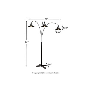 Signature Design by Ashley Sheriel Industrial Metal Arc Lamp with Adjustable Neck, Black