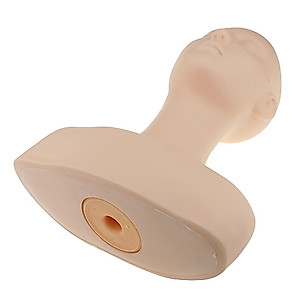 SDENSHI Soft Silicone Massage Make Up Practice Training Mannequin Head Shoulder Bone