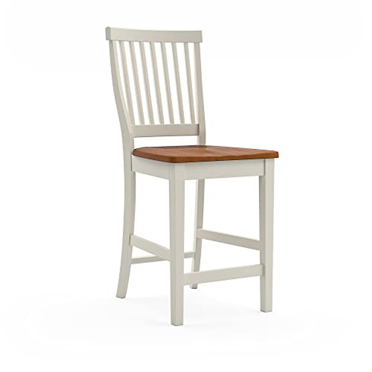 Americana White & Distressed Oak bar Stool, 24", by Home Styles