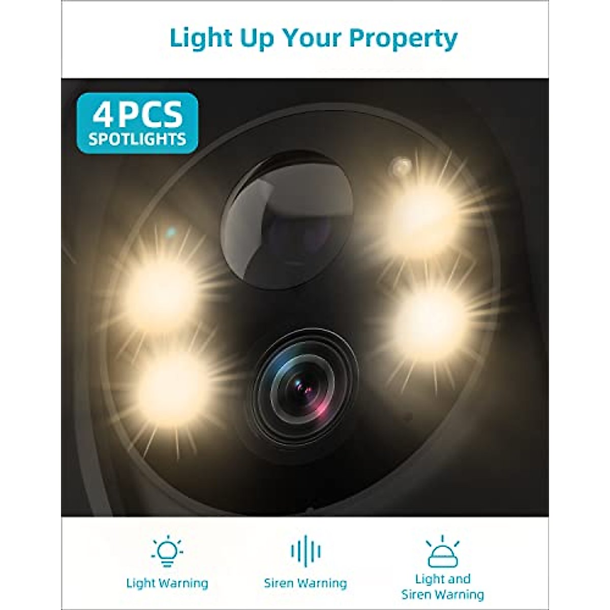 DEKCO 【New Version】 5MP UHD Solar Security Camera Wireless Outdoor, Home Security System with Spotlights, Night Vision, Pan Tilt 360° View, 2-Way Audio, Human Detection, Connect to 2.4Ghz WiFi DC9P