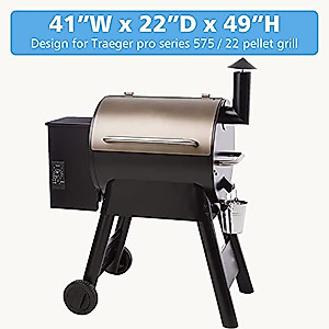 GASPRO Grill Cover for Traeger Pro 22 / 575, Lil Tex Elite 22, Eastwood 22 & 34 Pellet Grill, Special Zipper Design, Waterproof and Windproof