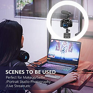 Neewer Advanced 16-inch LED Ring Light Support Manual Touch Control with LCD Screen, Remote and Multiple Lights Control, 3200-5600K, Stand Included for Makeup YouTube Video Blogger Salon (White)