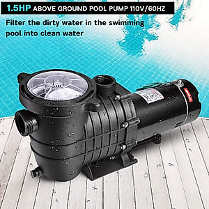 Seeutek 2.5 HP Pool Pump for Above Ground Pool,8880 GPH 1850W Powerful Above Ground Pool Pumps with Strainer Basket.