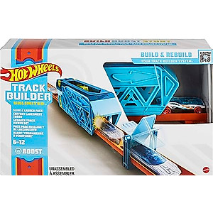 Hot Wheels Track Builder Unlimited Slide & Launch Pack for Kids 6 Years & Older with a 1:64 Scale Hot Wheels Vehicle, Moveable Kicker Booster & 3 Track Pieces that Connect to Other Sets