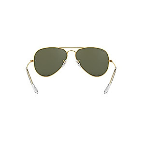 Ray-Ban RB3025 Classic Aviator Sunglasses, Gold/Green Polarized, 58 mm
