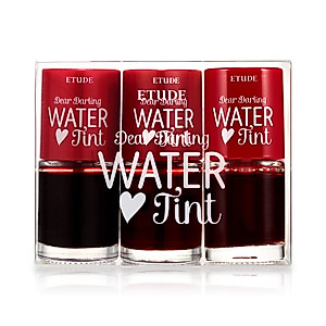 ETUDE Dear Darling Water Tint Cherry Ade 3 Set (21AD) | Vivid Color Lip Stain with Moisturizing Weightless & Non-sticky Finish Lip Stain | Smudge-proof & Lightweight Lip Tint | K-beauty