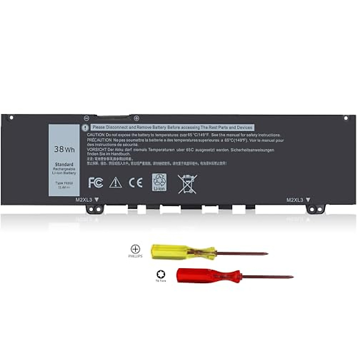 New 38Wh F62GO Battery Replacement for Dell Inspiron 13 7000 7373 7386 2-in-1 7370 7380 5370 P83G P87G P91G P83G001 P83G002 P91G001 P87G001 Vostro 13 5370 Series 39DY5 039DY5 RPJC3 0RPJC3 11.4V