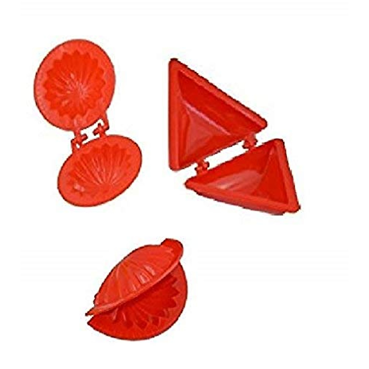 plenzo 4 PCs Heavy Plastic Dough Press Dumpling Samosa Modak Gujiya Pie Mould Maker Kitchen Tool (Professional)