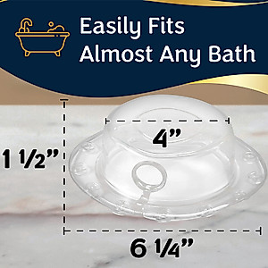 IMPRESA [2 Pack] Overflow Bath Drain Cover with Top Plug - Take a Deeper, More Luxurious Bath with a Tub Overflow Cover - Suction Cup Sealed Overflow Drain Cover Bathroom Tub - Bathtub Overflow