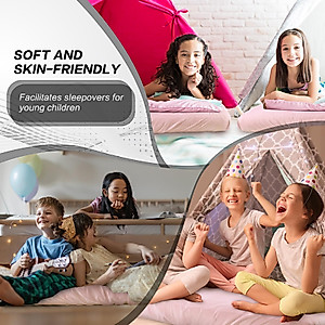 Breling Kids Air Mattress Fitted Sheets Compatible with Intex Cozy Kidz (Sheet Only) Toddler Inflatable Mattress Sheets for Kids Sleepover Party Travel Camping Air Mattress Airbed(Pink,6 Pcs)