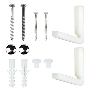 Generic Toilet Foot Mounting Screws Bathroom Angled Floor WC Toilet Pan Bidet Toilet Seat Hinge Repairment Bathroom Fitting Kits, White