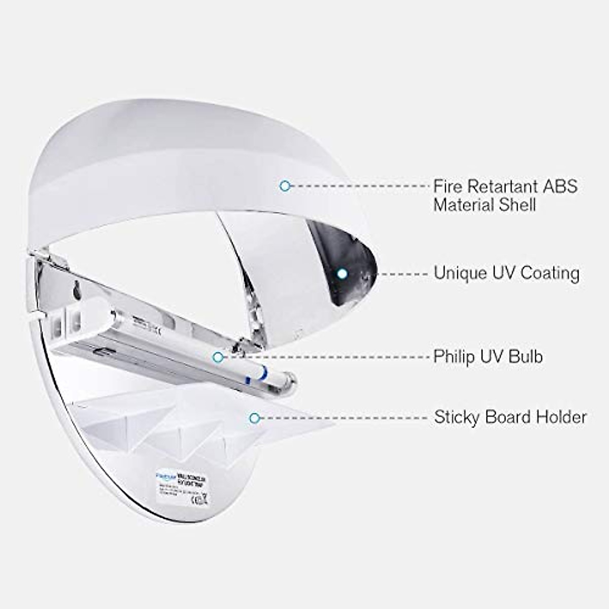 Faicuk WS108 Wall Sconce Fly Light Trap for Capturing Flies, Moths, Gnats, Mosquitos and Other Flying Insects - 13"x7.5"x5.5"
