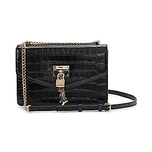 DKNY Women's Elissa Small Shoulder Bag, Black Gold