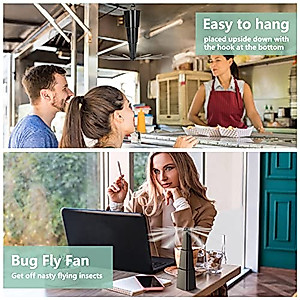 AMIAEDU Fly Fans for Tables, Fly Repellent Fan for Indoor/Outdoor, Food Fans to Keep Flies Away for Party, BBQ, Home, Picnics, Travel, Portable and Easy Use 6 Pack (Black)