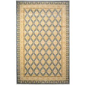 Unique Loom Edinburgh Collection Area Rug-Zinnia, 10 ft 6 in x 16 ft 5 in, Blue/Beige