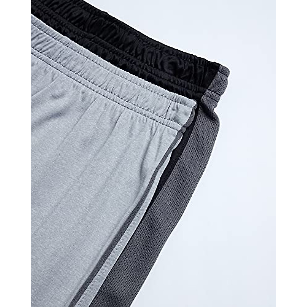 STX Boys' Active Shorts – 2 Pack Lightweight Athletic Shorts (Little Boy/Big Boy), Size 10/12, Black/Grey
