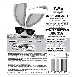 Energizer Max AA Batteries, 4 Count
