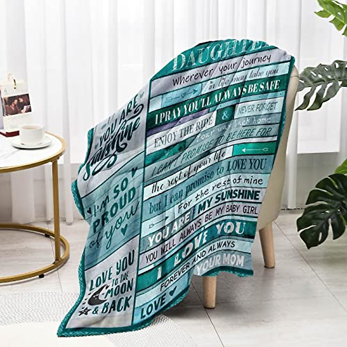 Jnufoju Gifts for Daughter - Daughter Gift from Mom - Mothers Day Daughter Gifts from Mother - Birthday Gifts for Daughter Adult - Daughter Birthday Gifts Ideas - Throw Blanket 60 x 50 inch