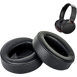Replacement Ear Pads for Sony MDR-XB950BT MDR-XB950N1 MDR-XB950B1 MDR-XB950AP MDR-XB950/H Headphones Headset Soft Protein Leather Ear Cushions - Black