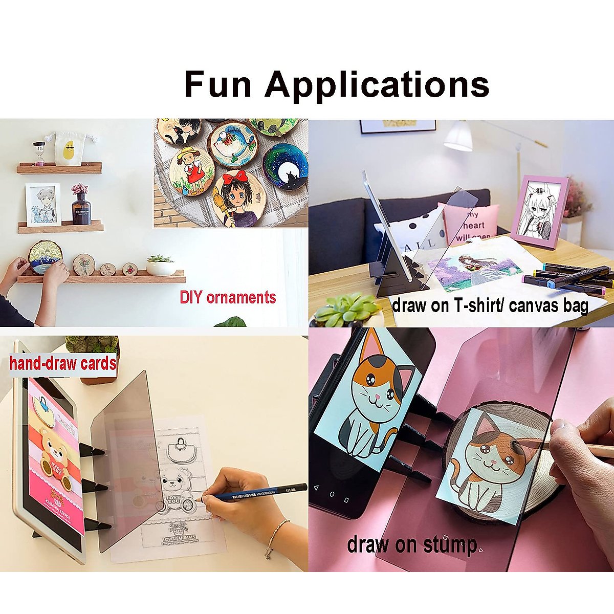 B5 Drawing Tracing Board Light Copy Pad Optical Image Reflection Projector Wireless Copy Board DIY Shadow Mirror Tracer with Stand for Artist Beginner Diamond Drawing Sketching